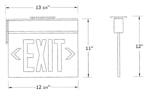 Clear Edge Lit Exit Sign Clear Panel Universal Mount UL Listed – Exit ...