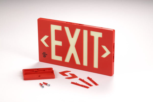 Indoor Wireless 100' Viewing Glow in the Dark Exit Sign - UL Listed ...