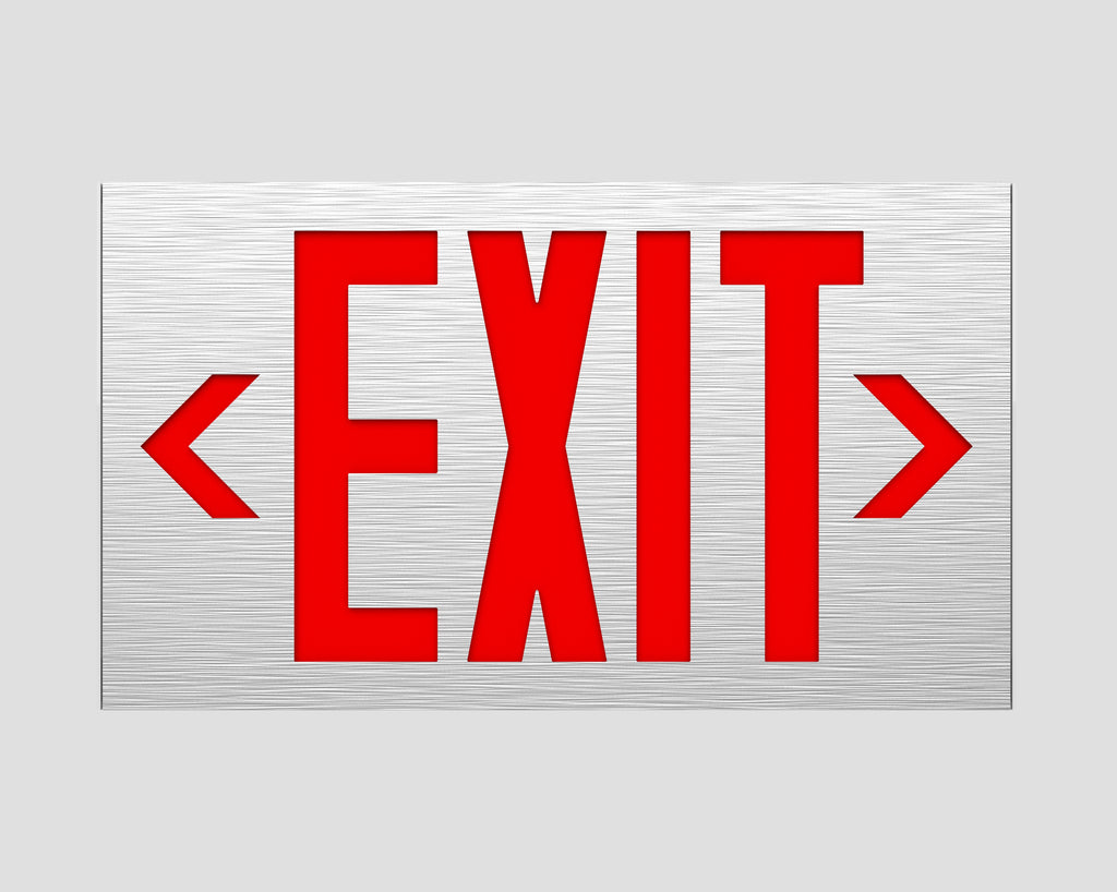 Aluminum Exit Sign Sign Battery 90 Minute Battery - Slim Design – Exit ...