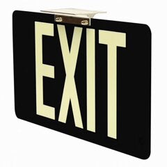 Wireless Glow in the Dark Aluminum Exit Sign Non Electric - UL Listed ...