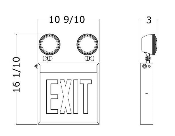 Chicago Combination Steel Exit Sign with LED Lamps - UL Listed – Exit ...