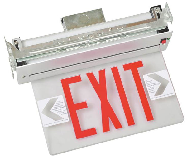 Recessed T Bar Ceiling Mount Edge Lit Exit Sign - Battery - UL Listed ...