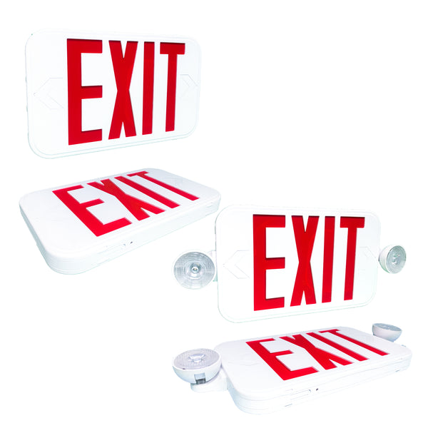 Thin Exit Sign With Lights -Red LED - Battery- UL 924 - 5 Year Warrant ...